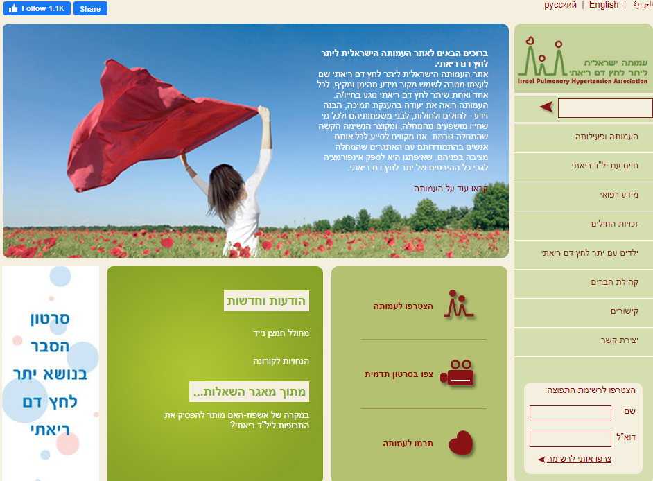 The Israel Pulmonary Hypertension Association לחץ דם ריאתי – PULMONARY ...
