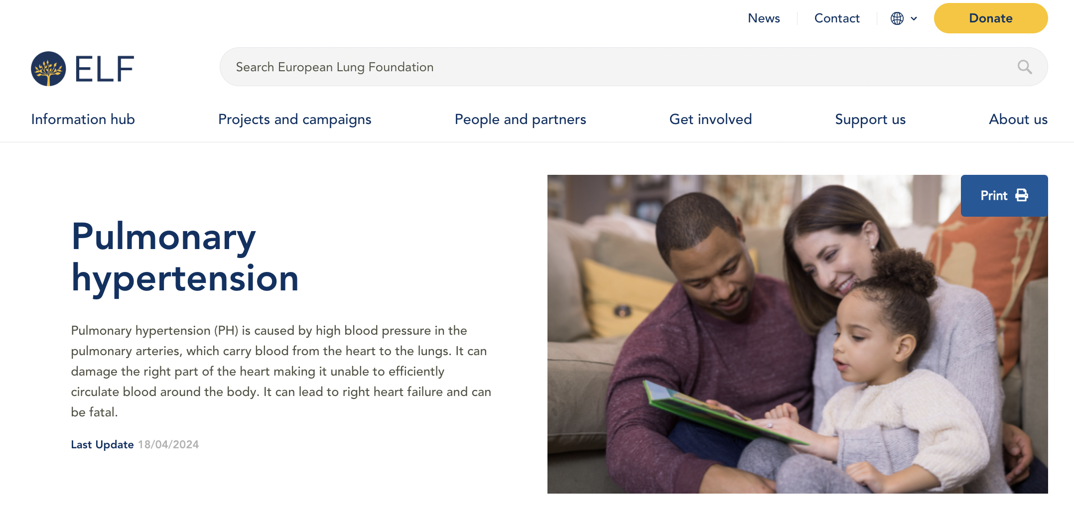 The European Lung Foundation (EF) has updated its page on pulmonary ...